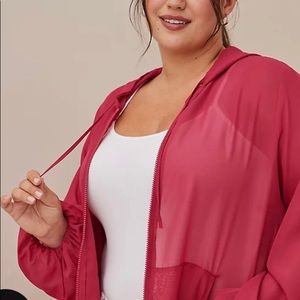 torrid | Tops | Torrid Magenta Long Line Zip Up Jacket Chiffon | Poshmark